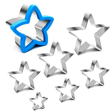 ANPOPO Star Cookie Cutters for Kid, 7 Piece Assorted Sizes Stainless ...
