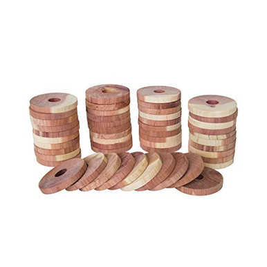 50 Red Cedar Wood Block Rings for Clothes Storage, Hangers, Closet and ...