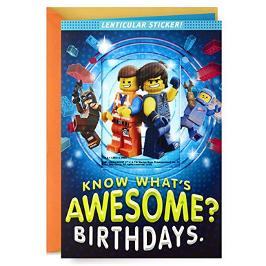 Hallmark Lego Birthday Card with Lenticular Sticker (Awesome ...