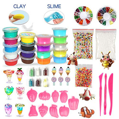 Clay Slime Kit for Girls BoysDIY Slime Kits with 9 Air Dry Clay 9 ...
