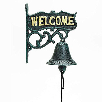 Sungmor Heavy Duty Cast Iron Wall Hanging Bell Welcome Sign Decorative ...