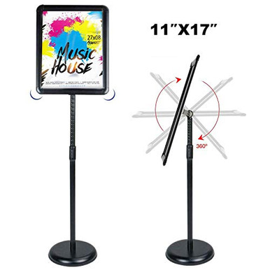 uyoyous Adjustable Pedestal Sign Stand, 11 x 17 Inch Floor Standing ...
