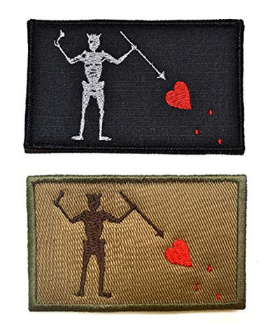 Antrix 2 Pcs Tactical Black Beard Pirate Edward Emblem Military Morale ...