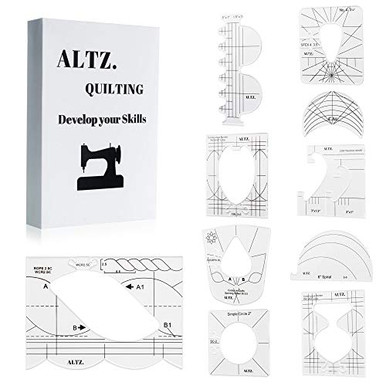 Acrylic Quilt Templates Pack of 10 Assorted Quilting Templates with 21 ...