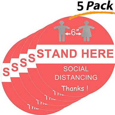 Social Distancing Floor Decal Stickers (5 Pack), YTFGGY 6.7" Round ...