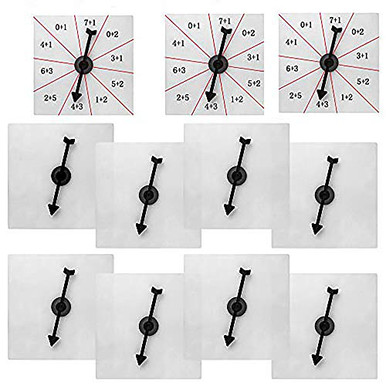 10 PCS Clear Transparent Spinners Dry Erase Math Game Spinner with ...