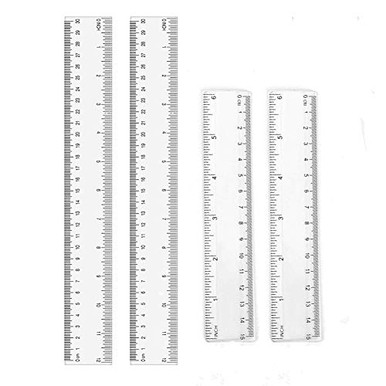 12 Inches 6 Inches Clear Plastic Ruler Straight Rulers Measuring Tools ...