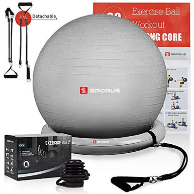 Sporus Exercise Ball Chair 65cm Yoga Ball for Office and Fitness with ...