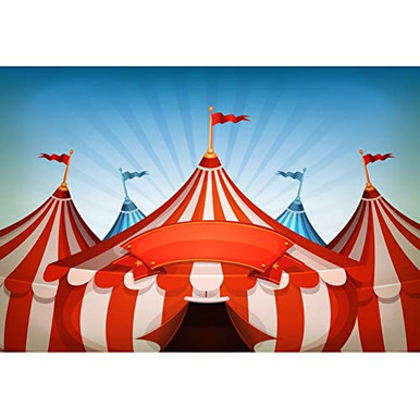OERJU 5x3ft Cartoon Circus Backdrop Red Tents Background for ...