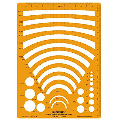 Circle Radius Master Template Design Stencil Symbols Technical Drawing ...