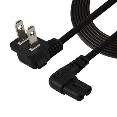 TV Power Cord,12FT/3.65Meter Double Angled (L-Type Angle) IEC 320 C7 to ...