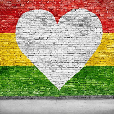 CSFOTO 6x6ft Brick Wall Love Reggae Backdrop Heart Striped Painted Wall ...