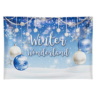 Funnytree 8x6ft Durable Winter Wonderland Backdrop No Wrinkles Blue Boy Baby Shower Birthday ...