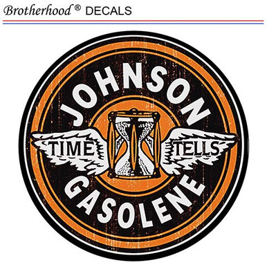 Johnson Gasoline Time Tells Motor Oil Gas Insignia Gas Signs Car ...