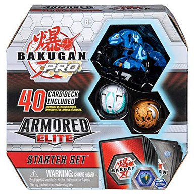Bakugan Pro Armored Elite Starter Set with Trox Ultra Nillious Pharol 40 Card Deck and More ...