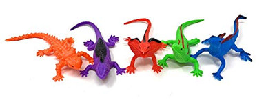 Bulk 50 Pack Bright Colorful 6 Inch Realistic Plastic Lizards ...