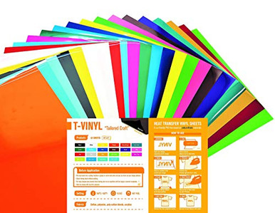 T VINYL Heat Transfer Vinyl PU Sheets Bundle for DIY T Shirts Best Iron ...