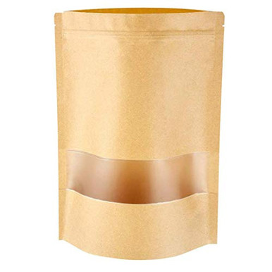 Emoly Upgraded 100 Pcs Stand Up Kraft Paper Bag Reusable Zip Lock ...