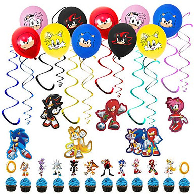 Sonic the Hedgehog Party Supplies Decorations Set with Hanging Swirls ...