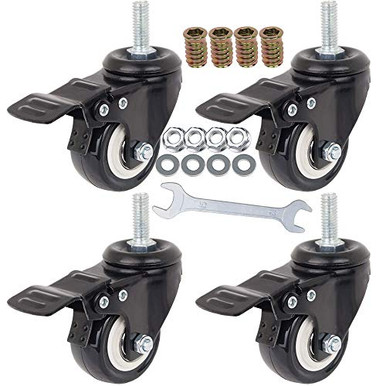 DICASAL Swivel Casters 2 Inch Metric Thread Size Stem Wheels Castors PU ...