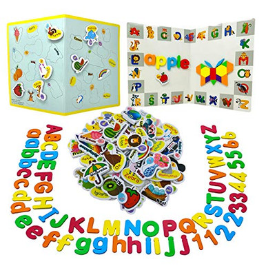210Pcs Magnetic Letters Numbers Picture Magnets and Shapes for Kids ...