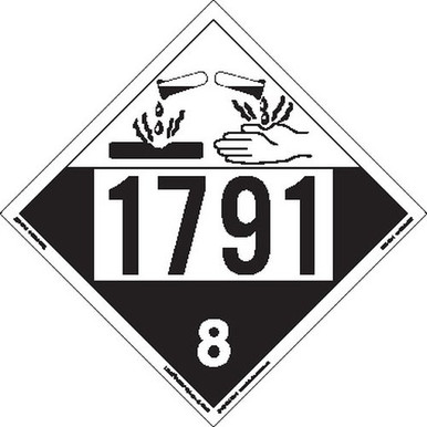 Labelmaster ZT4 1791 UN 1791 Corrosive Hazmat Placard Tagboard Pack of ...