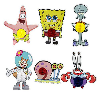 Spongebob Party Favors 6pcs Cartoon Spongebob Honeycomb Centerpieces ...