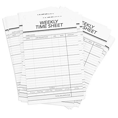 Juvale 200 Count Weekly Time Clock Cards for Employees 1 Sided 4 25 x 6 ...