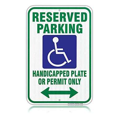 Handicap Parking Sign HISVISION Reserved Parking Sign with Bi ...