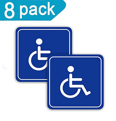 Disabled Wheelchair Symbols Decal Labels 8 Pack 3 inch Handicap ...