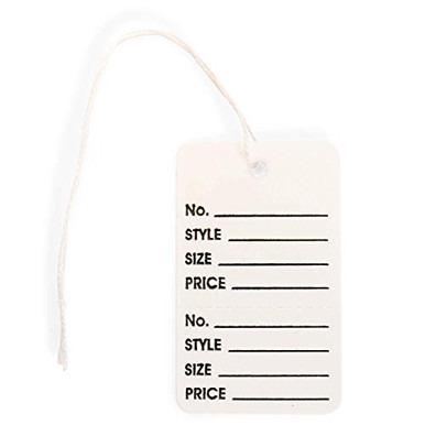 SmartSign Perforated Garment Tags with String 1 75 x 2 875 Pack of 1000 ...