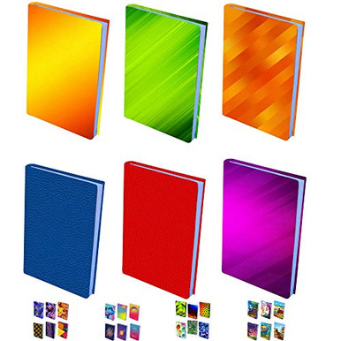 Stretchable Book Cover Jumbo Value Pack 6 Solid Prints ...