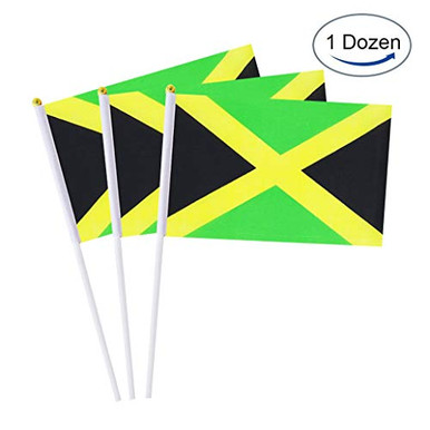 Mflagperft Jamaica Flag Jamaican Small Stick Mini Hand Held Flags ...