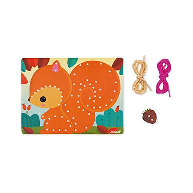 Janod Lacing Game Animals Sewing Craft for Kids Classic Threading Toy ...