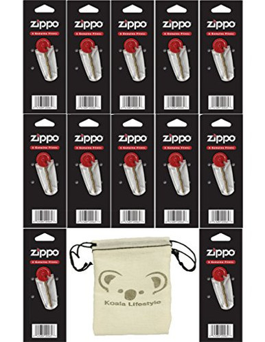 Zippo 12 Flint Dispensers 72 Flints Total Lighter Replacement Set Pack ...