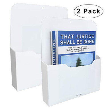 2 Pack Magnetic File Holder Paper Holder Pocket Organizer Hanging Wall ...