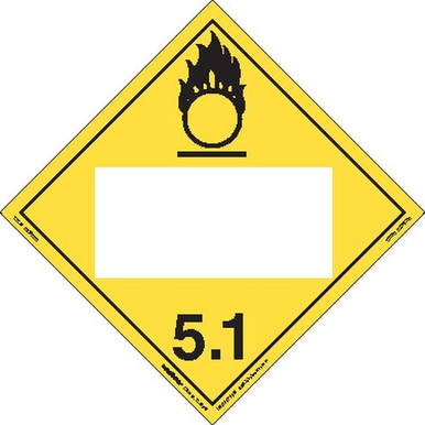 Labelmaster ZEZ6B Oxidizer Hazmat Placard Blank E Z Removable Vinyl ...