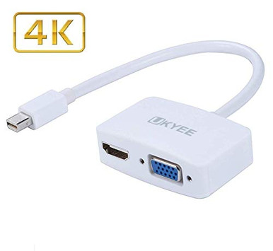 Mini Display Port to HDMI VGA Adapter 4K Thunderbolt 2 Compatible UKYEE ...
