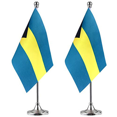 Bahamas Desk Flag Small Mini Bahamian Office Table Flag with Stand Base ...