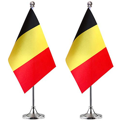 Belgium Desk Flag Small Mini Belgian Office Table Flag with Stand Base ...