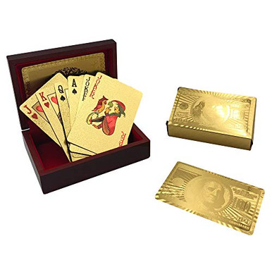 Yuanhe Luxury Gold Foil Poker Playing Cards Decks with Wooden Box 100 ...