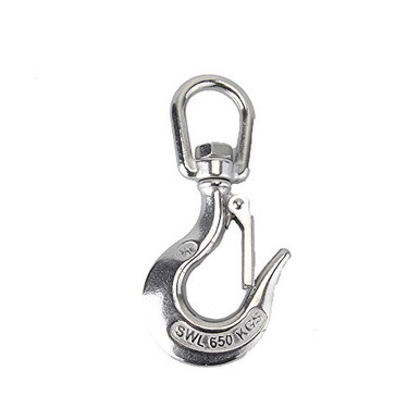 GOOACTION 304 Stainless Steel Swivel Clevis Hook with Latch 5 16 Swivel ...