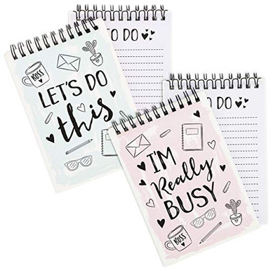 Mini to Do List Spiral Notepads with Encouraging Quotes 50 Sheets 4 ...