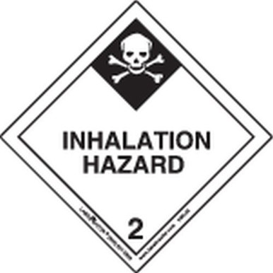 Labelmaster HMSL280 Inhalation Hazard Worded Label PVC Free Film Hazmat ...
