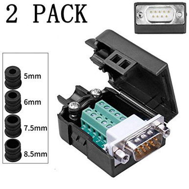 Jienk DB9 Solderless Male RS232 D SUB Serial Adapters 9 Pin Port ...