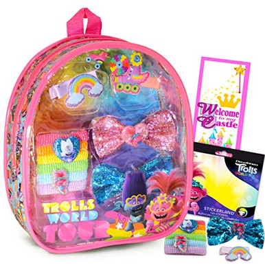 Trolls Backpack Hair Accessories Set ~ Deluxe 8 Mini Trolls World Tour ...