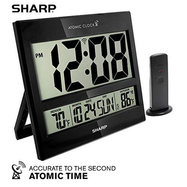 Sharp Atomic Clock Atomic Accuracy Never Needs Setting Jumbo 3 Easy to ...