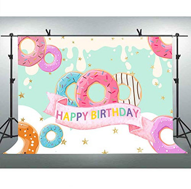 Doughnut Backdrop 10x7ft Donut Theme Birthday Party Decoration Baby ...