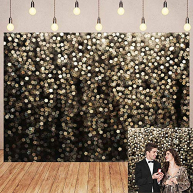 Negeek 7x5ft Gold Bokeh Spots Ployester Backdrop for Photo Booth Shoot ...