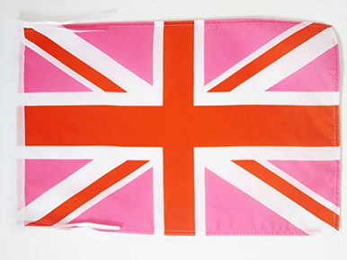AZ FLAG Union Jack Pink Flag 18'' x 12'' Cords - Pink UK - United ...